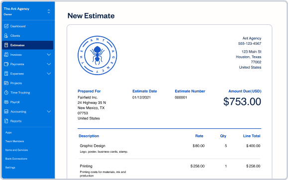 Free Google Sheets Estimate Template | FreshBooks