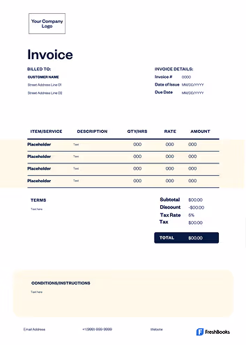 Attorney invoice template for lawyers and law firms