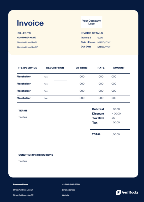 Free Purchase Invoice Template | Download Now | FreshBooks