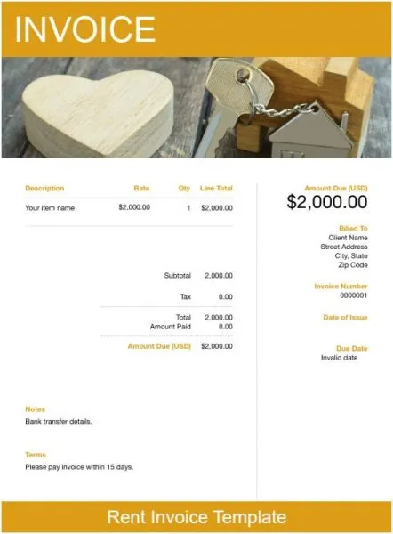 Rent Invoice Template | Free Custom Templates | FreshBooks