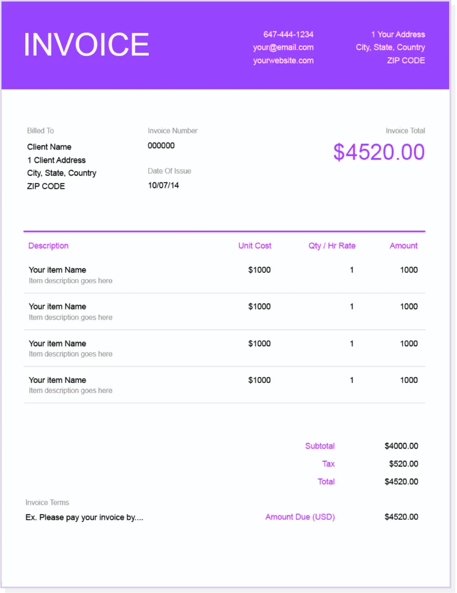 Free Invoice Templates | Download Now and Customize Your Invoices