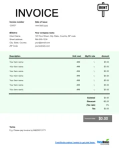 Rent Invoice Template | Free Custom Templates | FreshBooks