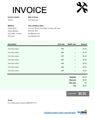 Handyman Invoice Template | Get Free Templates | FreshBooks