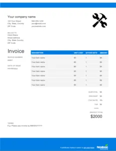 Handyman Invoice Template | Get Free Templates | FreshBooks
