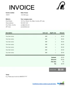 House Cleaning Invoice Template | Get Free Templates | FreshBooks