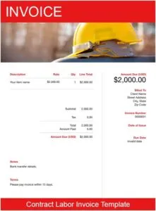 Contract Labor Invoice Template | Free Custom Templates | FreshBooks