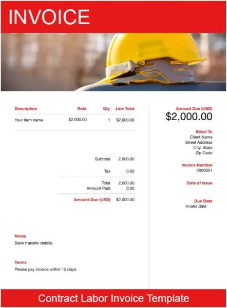 Contract Labor Invoice Template | Free Custom Templates | FreshBooks