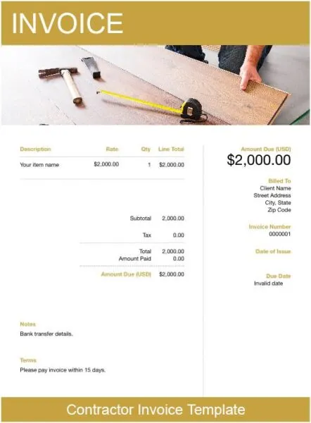 Contractor Invoice Template | Get Free Templates | FreshBooks