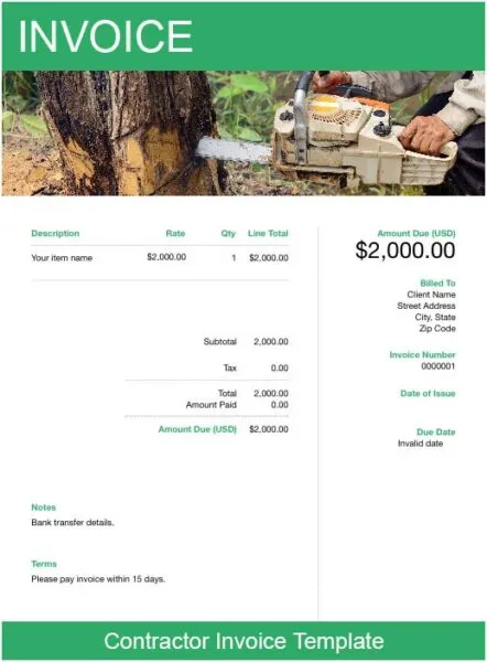 Contractor Invoice Template | Get Free Templates | FreshBooks