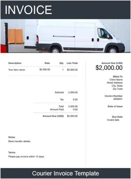 Free Courier Invoice Template | Download Now | FreshBooks
