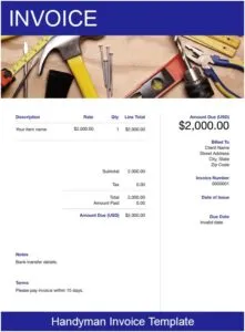 Handyman Invoice Template | Get Free Templates | FreshBooks