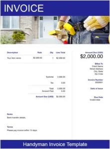Handyman Invoice Template | Get Free Templates | FreshBooks
