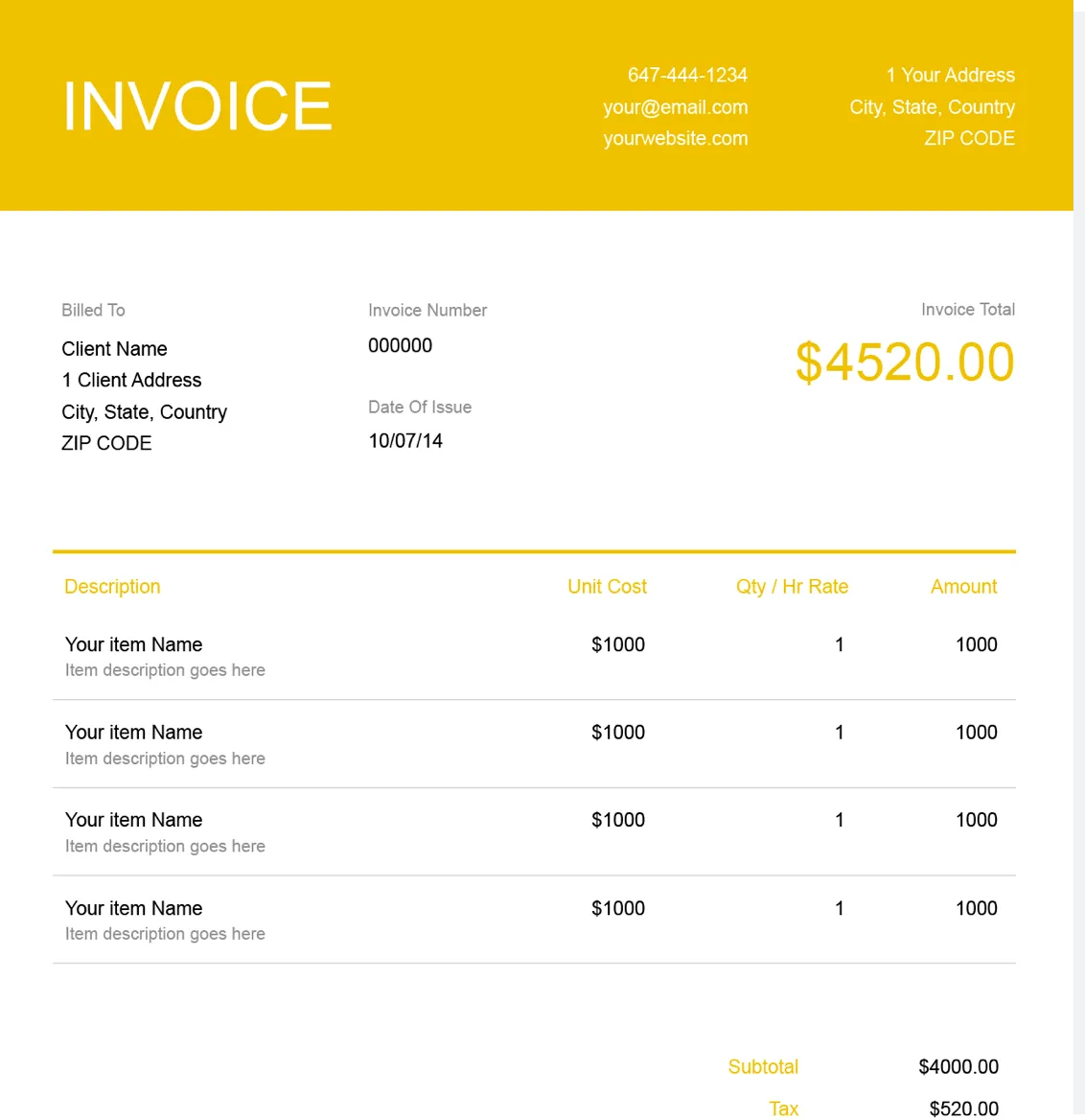 Handyman Invoice Template | Get Free Templates | FreshBooks