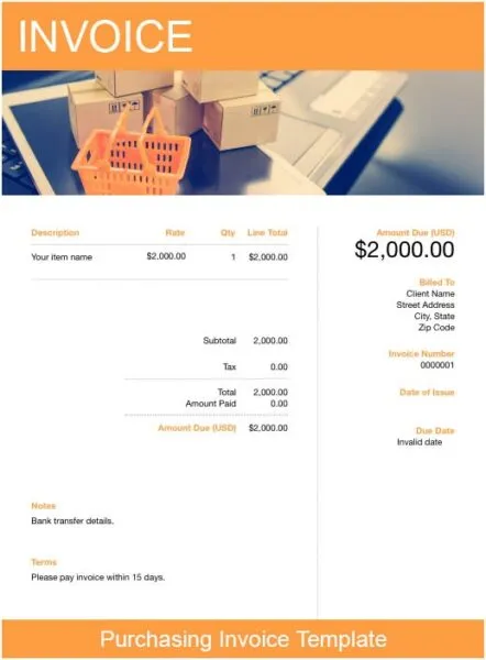 Free Purchase Invoice Template | Download Now | FreshBooks
