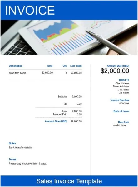 Sales Invoice Template | Free Download | FreshBooks