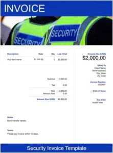 Security Invoice Template | Free Custom Templates | FreshBooks