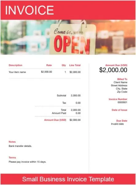 Small Business Invoice Template | Free Downloadable Templates | FreshBooks