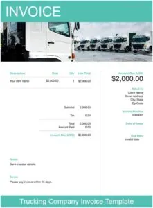 Free Trucking Invoice Template | 100% Customizable | FreshBooks