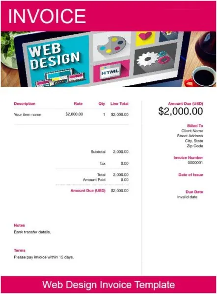 Web Design Invoice Template | Free 100+ Custom Templates | FreshBooks