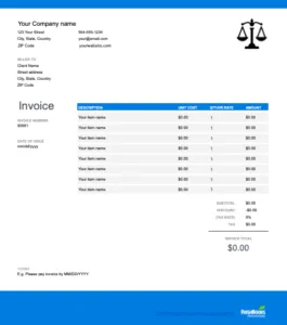 Law Firm Invoice Template | Get Free Templates | FreshBooks