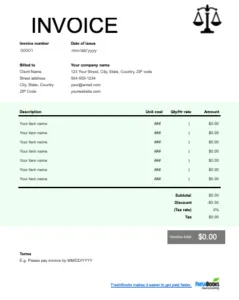 Law Firm Invoice Template | Get Free Templates | FreshBooks