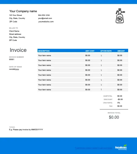Pest Control Invoice Template | Free Custom Templates | FreshBooks