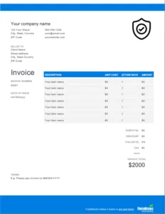 Security Invoice Template | Free Custom Templates | FreshBooks