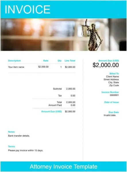 Attorney Invoice Template | Free Custom Templates | FreshBooks