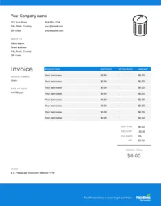 Junk Removal Invoice Template | Free Downloadable Templates | FreshBooks