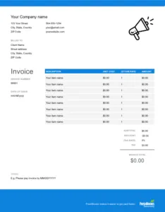 Marketing Invoice Template | Get Free Templates | FreshBooks