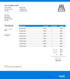 Cake Invoice Template | Get Free Templates | FreshBooks