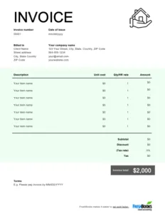 Construction Invoice Template | Free Download | FreshBooks