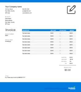 Freelance Writer Invoice Template | Free Downloadable Templates ...