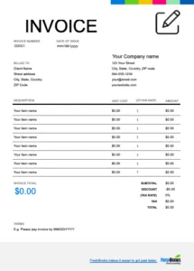 Freelance Writer Invoice Template | Free Downloadable Templates ...