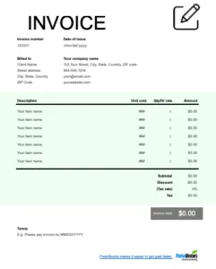 Freelance Writer Invoice Template | Free Downloadable Templates ...