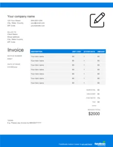 Freelance Writer Invoice Template | Free Downloadable Templates ...