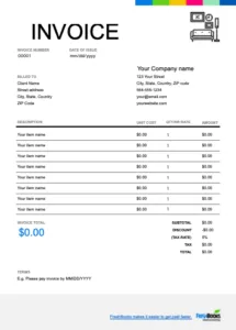 Interior Design Invoice Template | Free Download | FreshBooks
