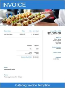 Free Catering Invoice Template | Download Now | FreshBooks