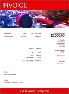 DJ Invoice Template | Get Free Templates | FreshBooks