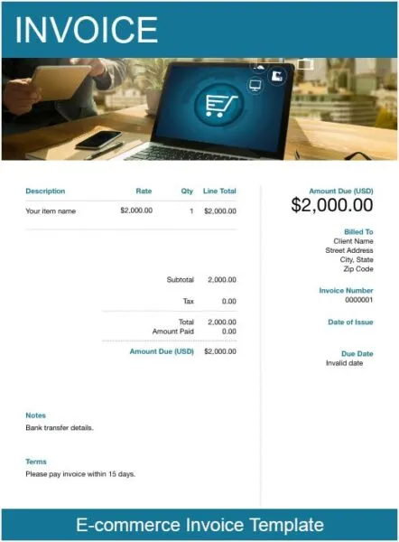 E-Commerce Invoice Templates | Free Download | FreshBooks