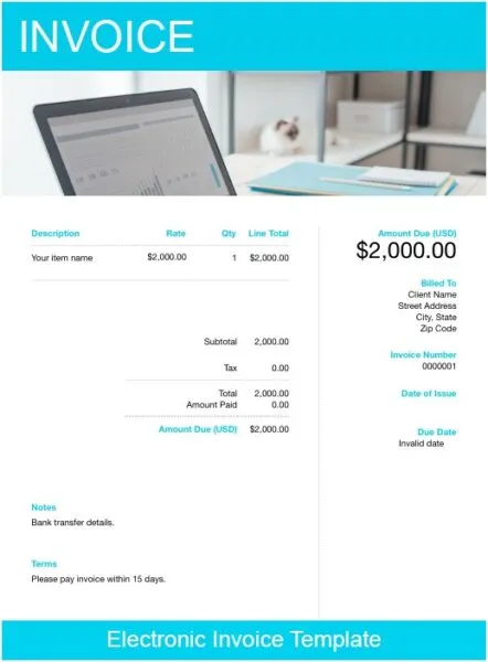Electronic Invoice Template | Free Custom Templates | FreshBooks