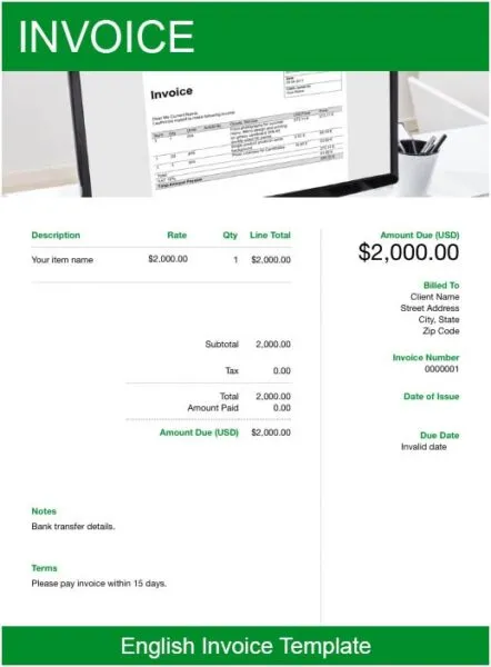 English Invoice Template | Get Free Templates | FreshBooks