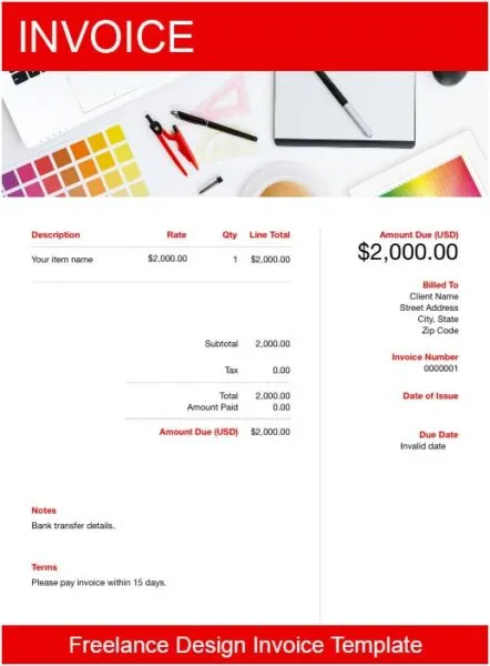 Freelance Designer Invoice Template | Free Download | FreshBooks