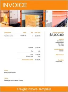 Freight Invoice Template | Get Free Templates | FreshBooks