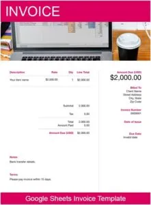 Free Google Sheets Invoice Template - FreshBooks