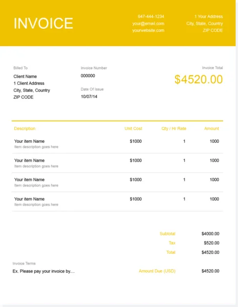 Electrician Invoice Template | Free Downloadable Templates | FreshBooks