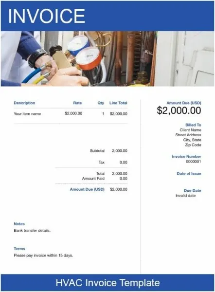 Free HVAC Invoice Template | Download Now | FreshBooks