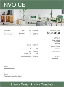Interior Design Invoice Template | Free Download | FreshBooks
