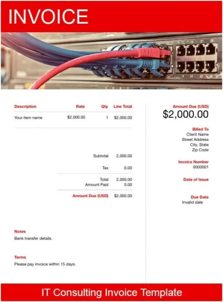 IT Consultant Invoice Template | Free Custom Templates | FreshBooks
