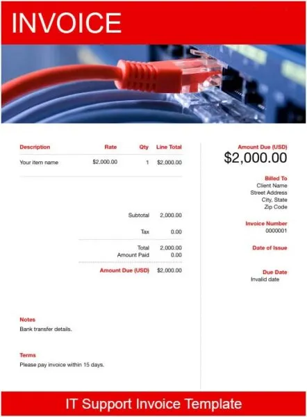 IT Support Invoice Template | Get Free Templates | FreshBooks